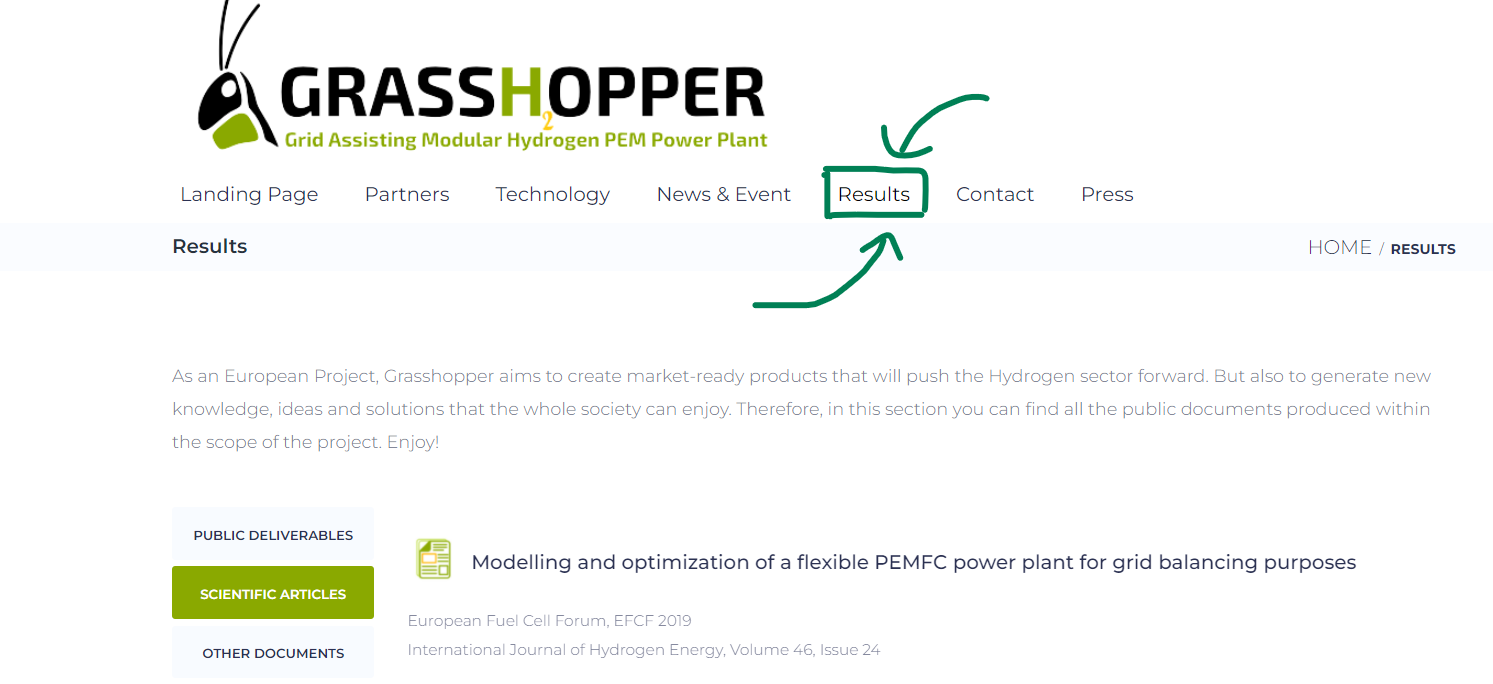 Results. A new section of our website - Grasshopper Project